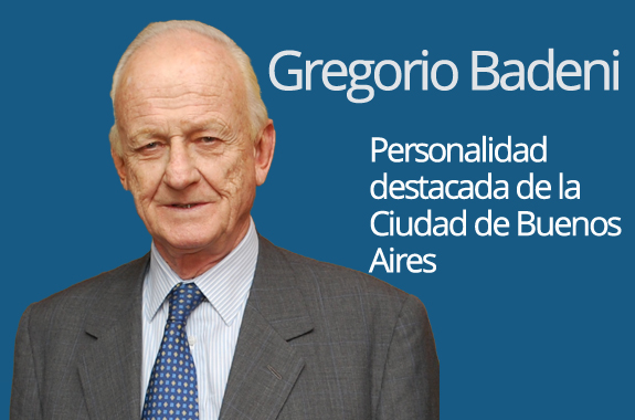 Gregorio Badeni, personalidad destacada de la Ciudad de Buenos Aires